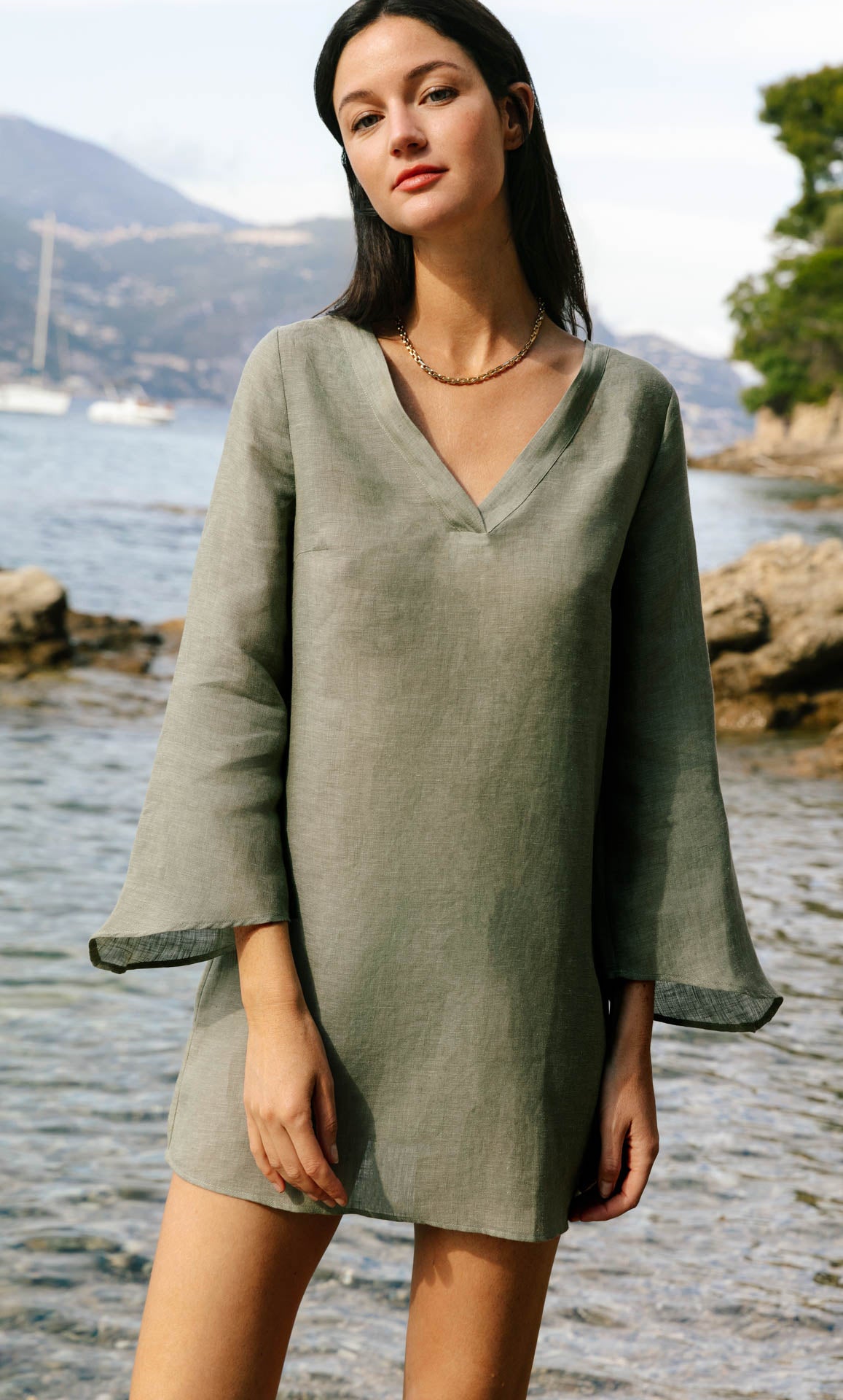 Portofino Linen Dress - Made in Italy | 100% Linen Tunic Dress – Ravella