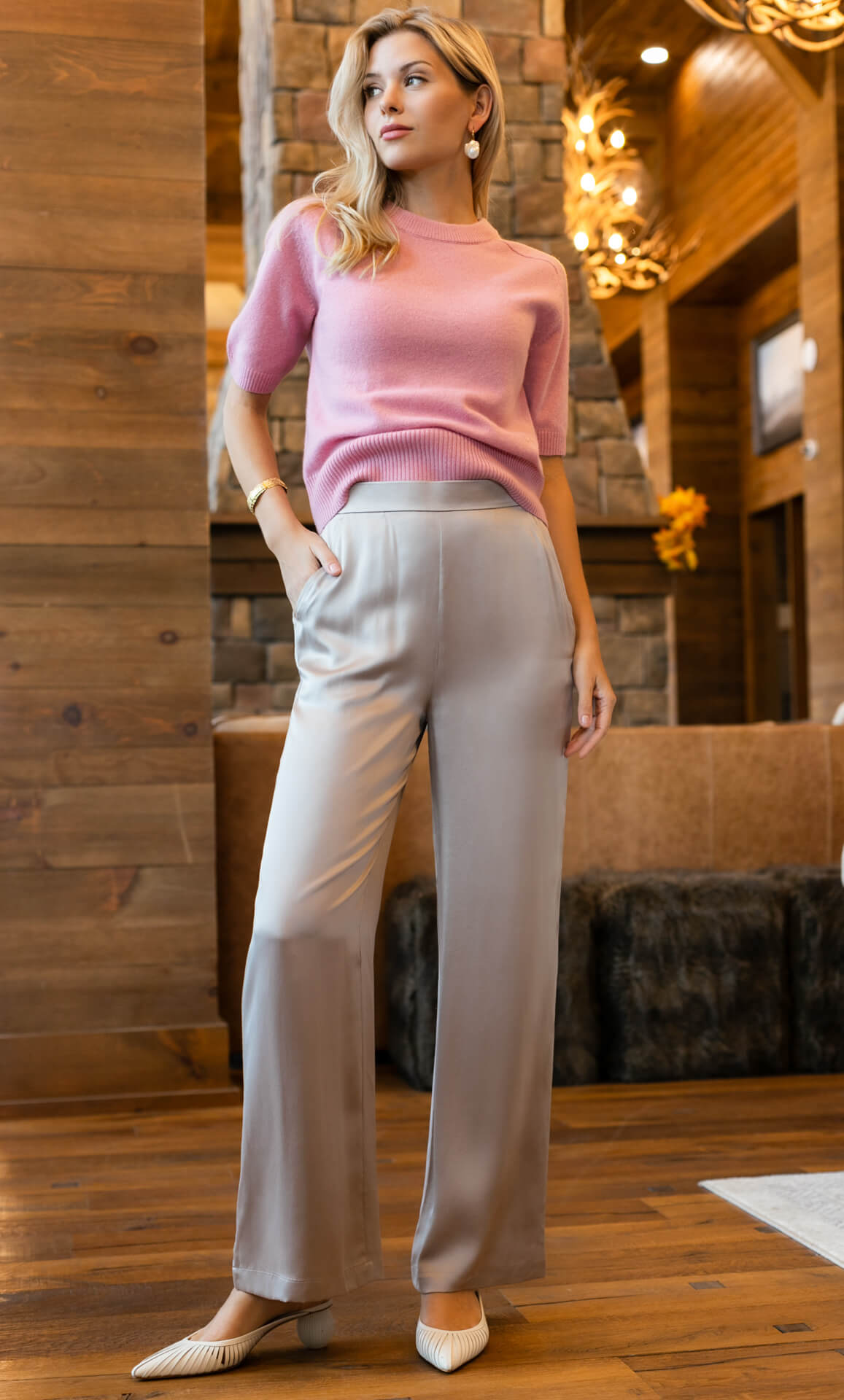 Vicenza Silk Wide-Leg Pants – 100% Silk Pants | Ravella Luxury