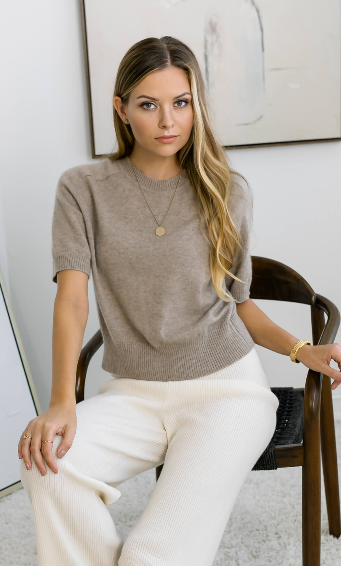 Vittoria Cashmere Sweater Tee - 100% Luxury Cashmere | Ravella